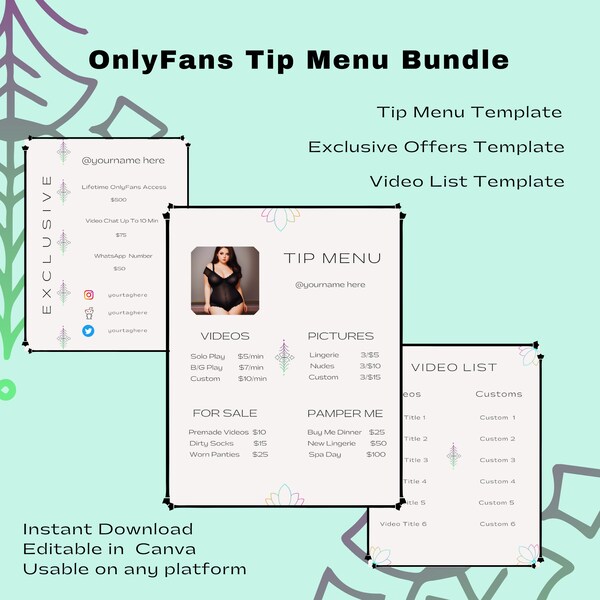 Onlyfans Tip Menu - Etsy
