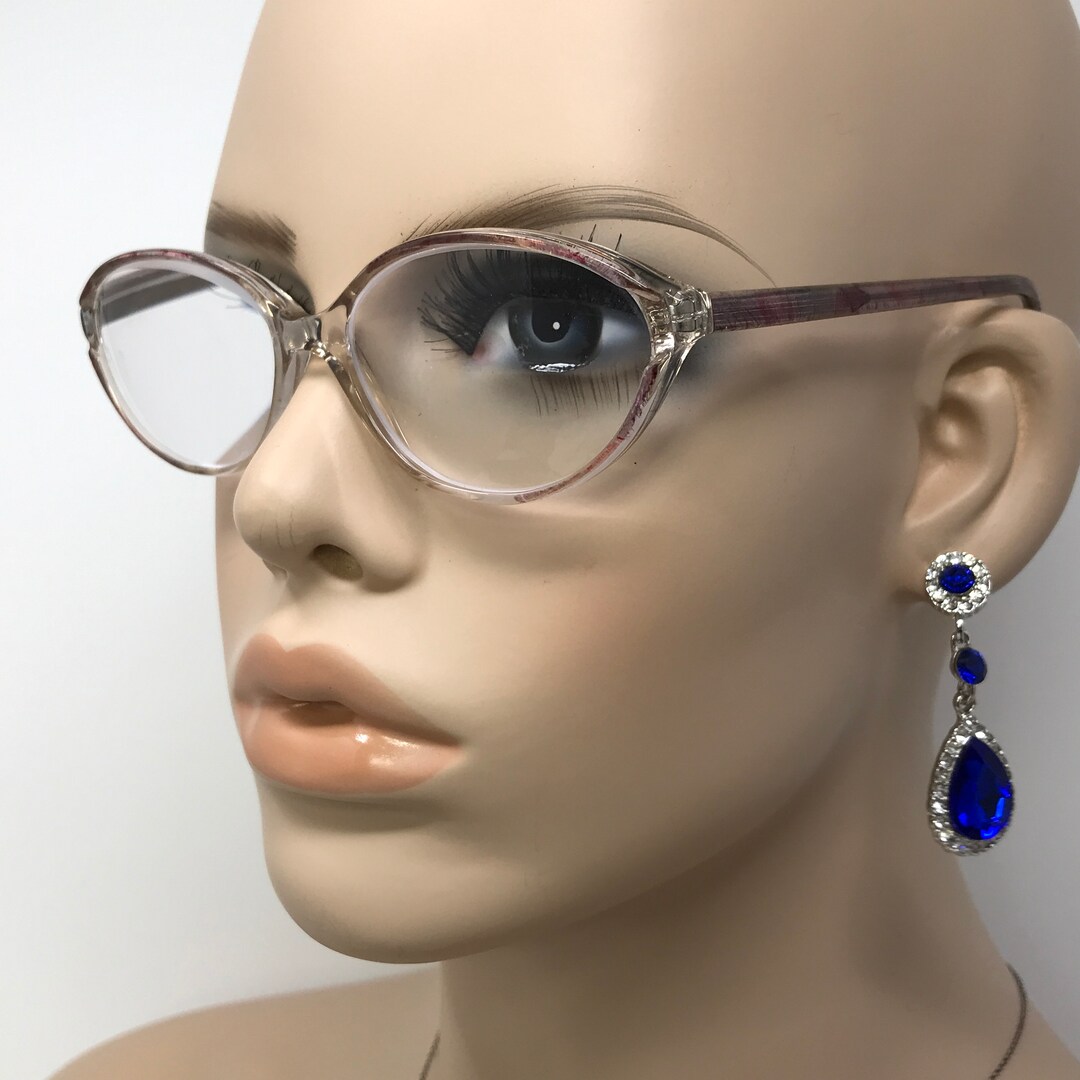 Vintage Continental Eyewear Matrix Eyeglasses Glasses Frame Clear Pink ...