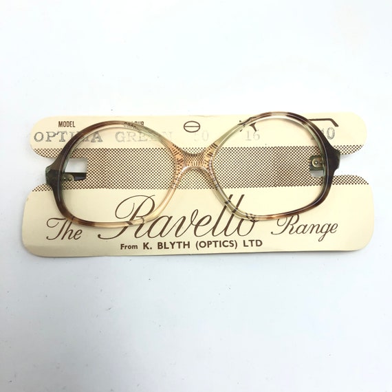 Vintage Optima Eyeglasses Glasses Frame Brown Clear U… - Gem