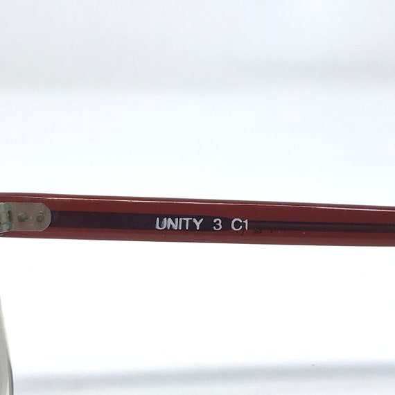 Vintage Unity 3 Eyeglasses Glasses Frame Red Clear Sq… - Gem