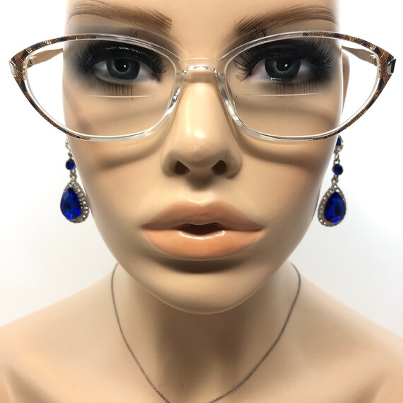 Vintage Fabiola Eyeglasses Glasses Frames Brown Clear… - Gem