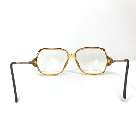 Vintage Vienna Line Eyeglasses Glasses Frame Amber Sq… - Gem