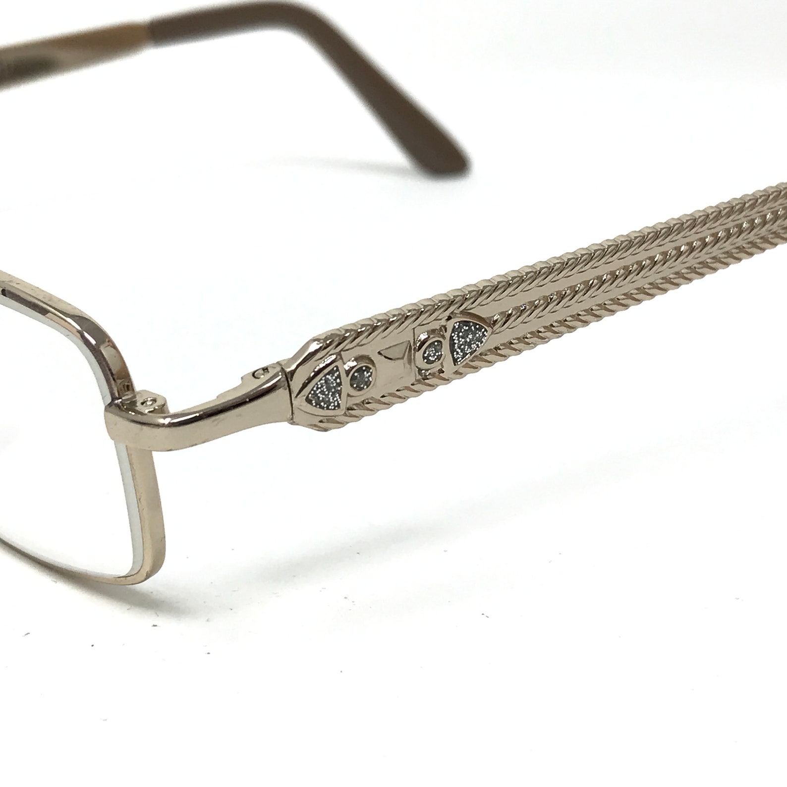 Vintage LM014 Damen Brillen Brillengestell Gold Rechteck Gebraucht ...