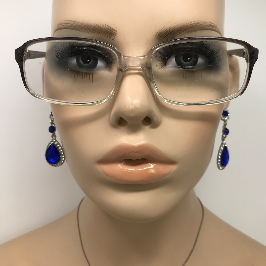 Vintage Keith Eyeglasses Glasses Frames Grey Geek Square Eyeglasses ...