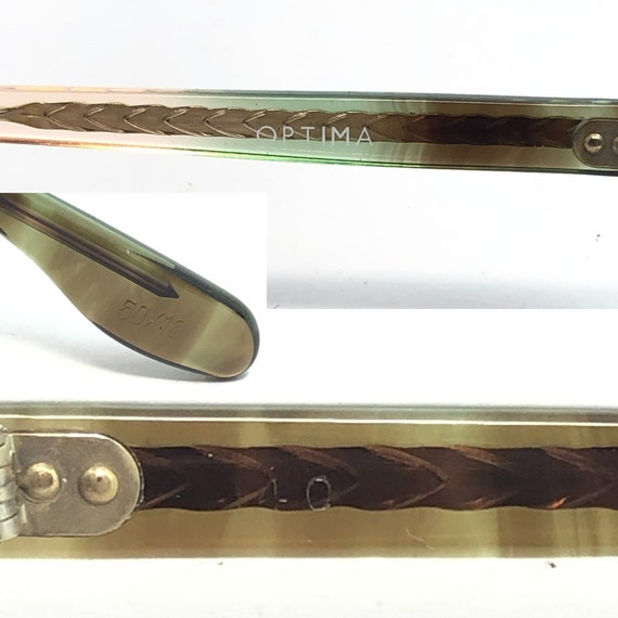 Vintage Optima Eyeglasses Glasses Frame Brown Clear U… - Gem