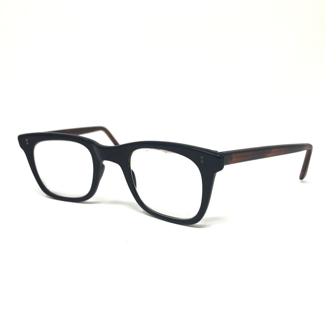 Vintage Geek Eyeglasses Glasses Frames Black Nerdy Square Eyeglasses ...
