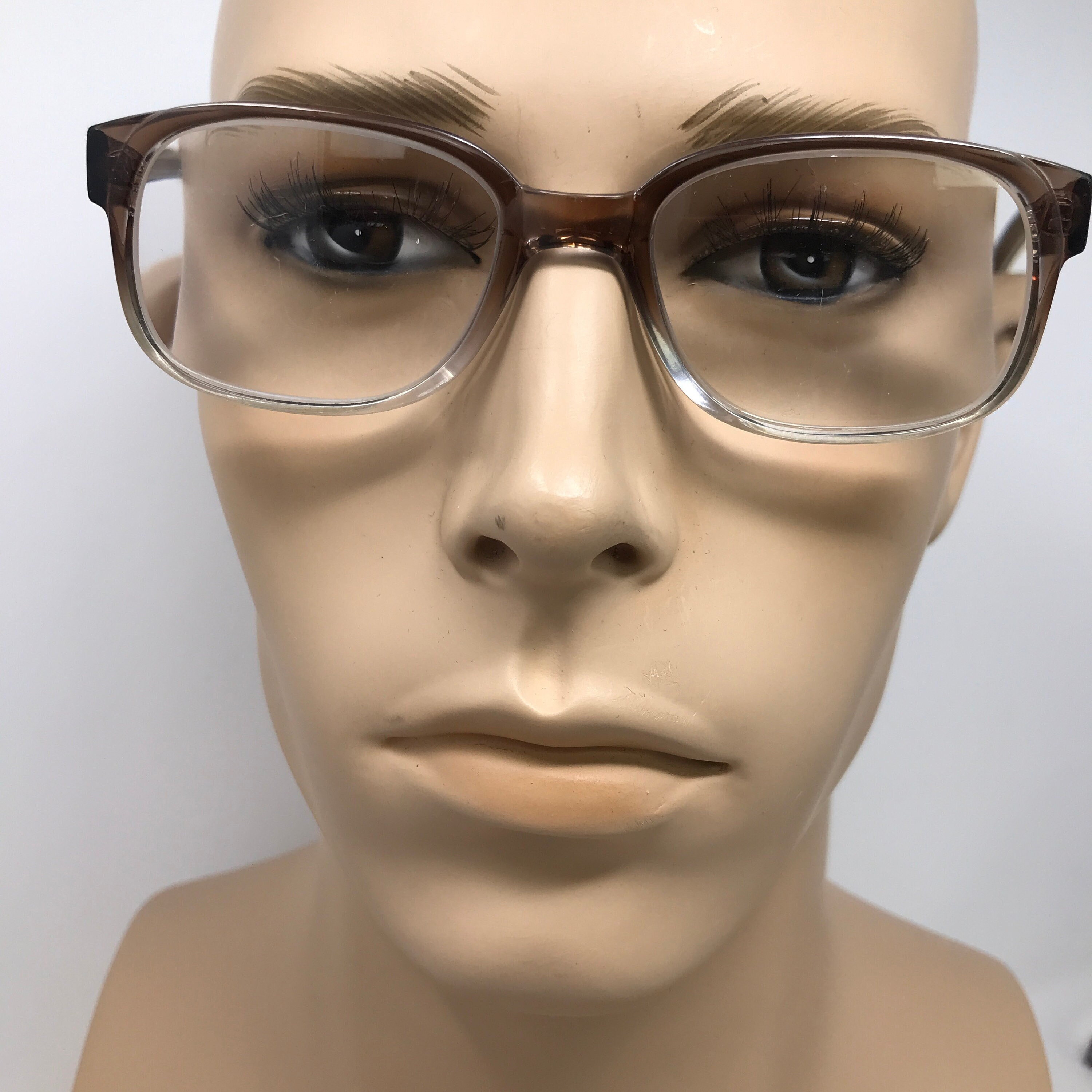 Vintage Mens Eyeglasses Glasses Frames Brown Clear Square - Etsy