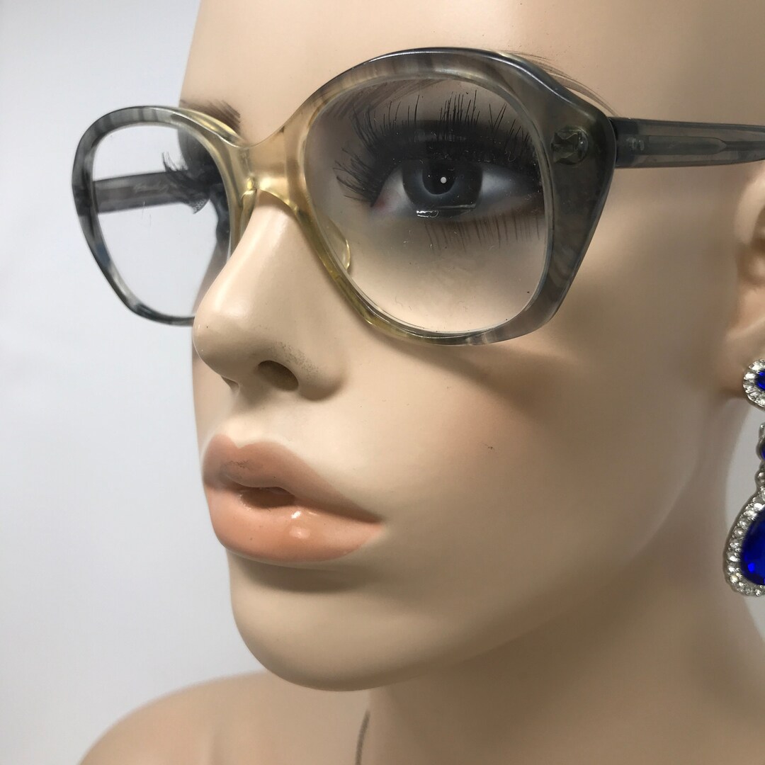 Vintage Paul Steen Eyeglasses Glasses Frames Grey Clear Square ...