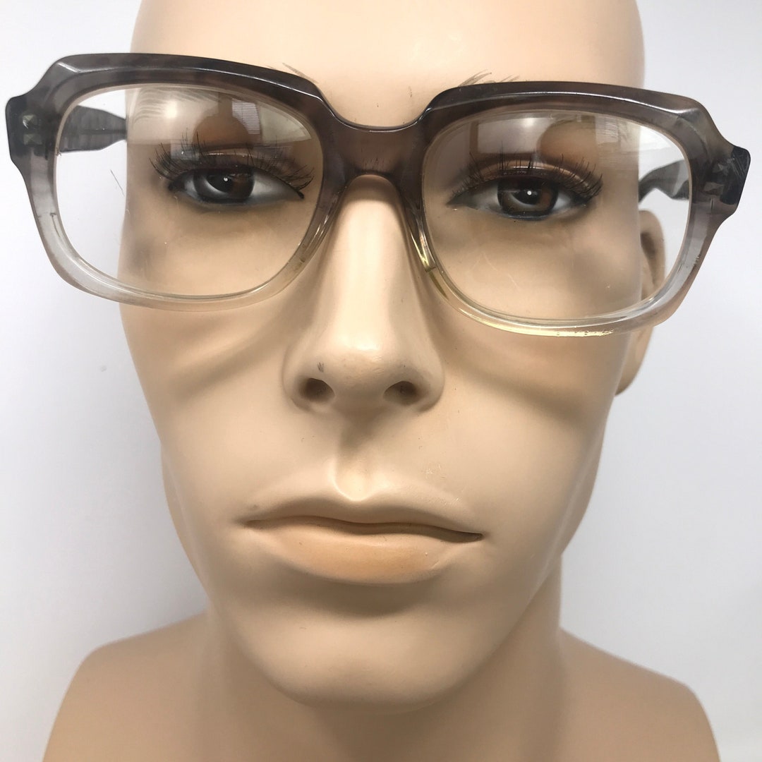 Vintage Mens Geek Eyeglasses Glasses Frames Grey Eyeglasses - Etsy