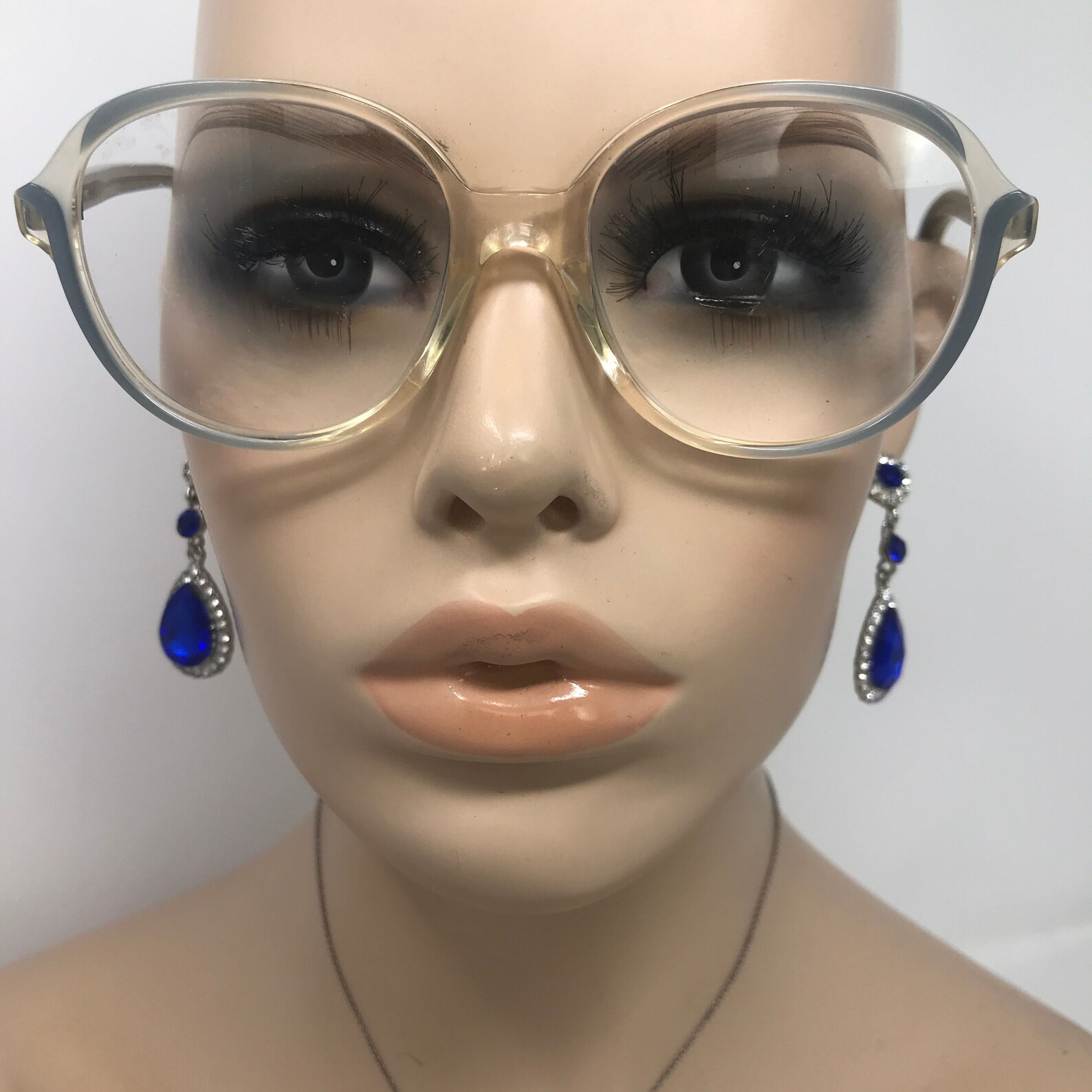 Vintage Ladies Eyeglasses Glasses Frames Grey Clear Square Eyeglasses ...