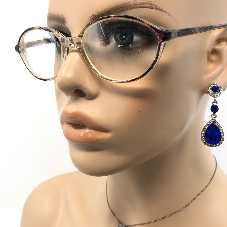 Vintage Zodiac Lorna Eyeglasses Glasses Frames Purple Oval Eyeglasses ...