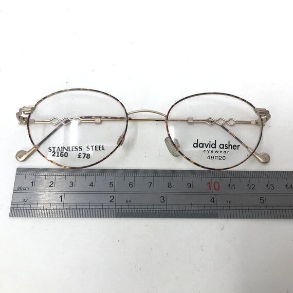 Vintage David Asher Eyeglasses Glasses Frame Gold Bro… - Gem