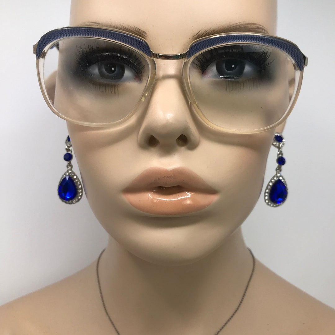 Vintage Ladies Eyeglasses Glasses Frame Gold Browline Used Eyeglass ...