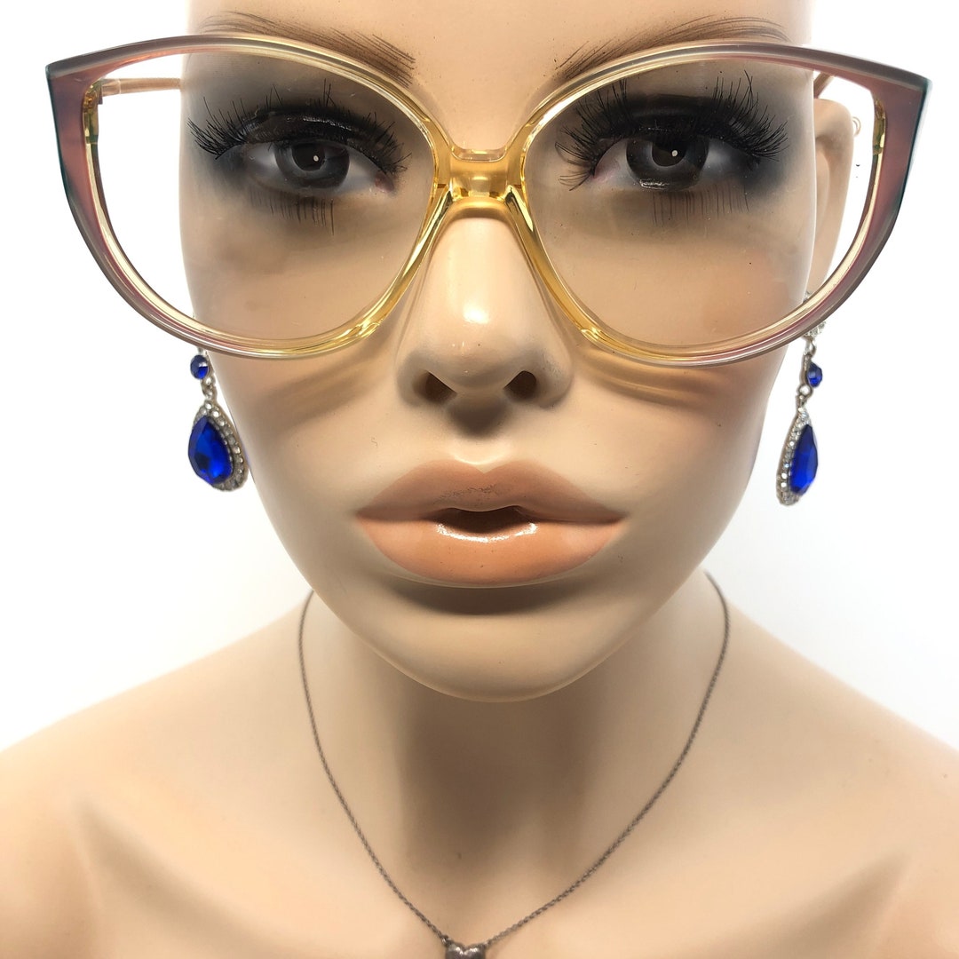 Vintage Cat Eye Eyeglasses Glasses Frames Pink Clear Eyeglasses Frame ...