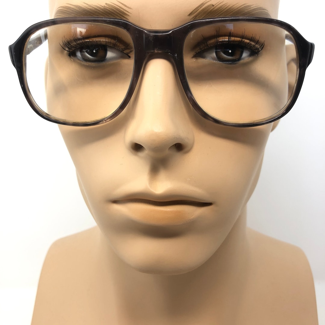 Vintage Mens Eyeglasses Glasses Frame Grey Square Used Eyeglass Frames ...