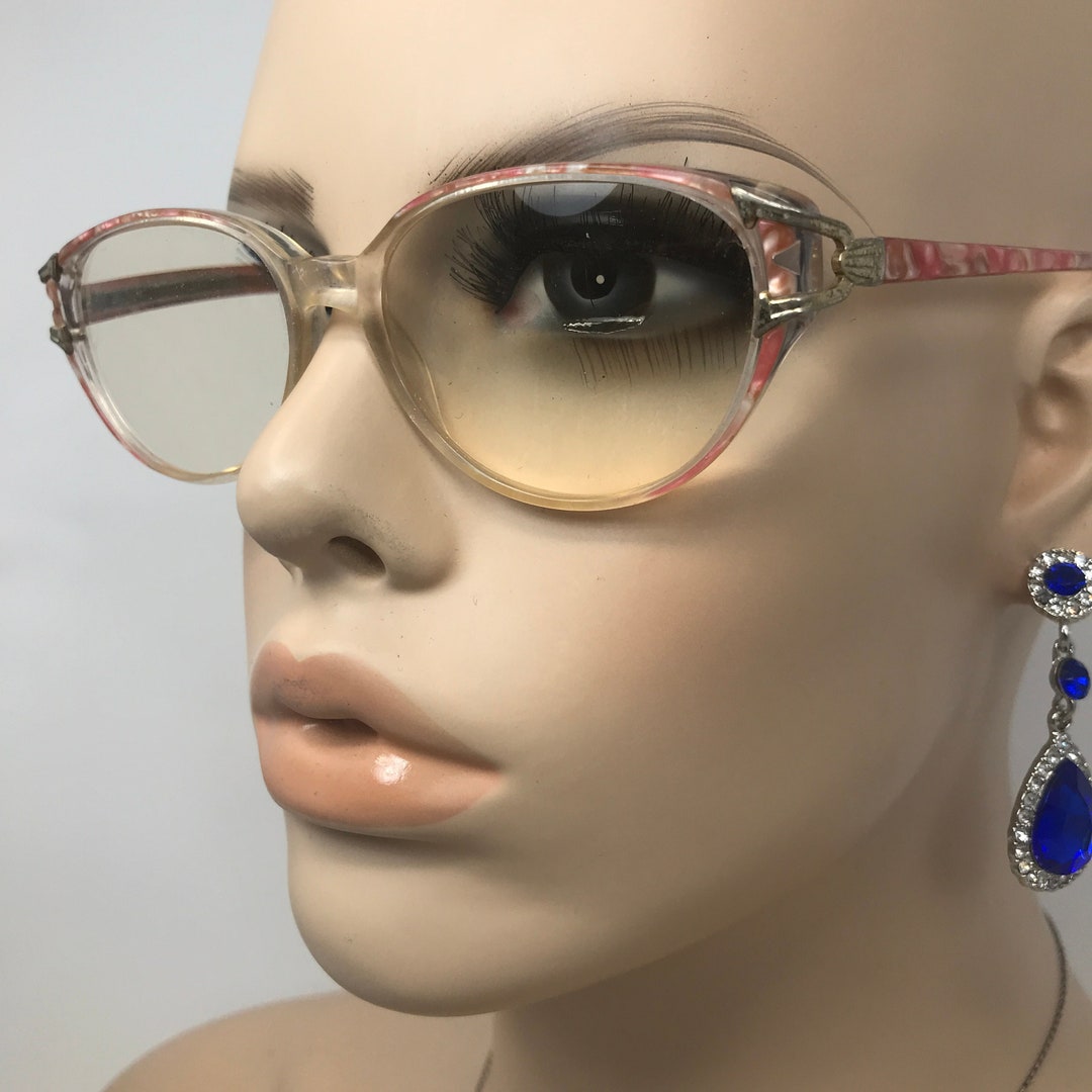 Vintage Zen Optical Marion Eyeglasses Glasses Frame Pink Oval Used ...