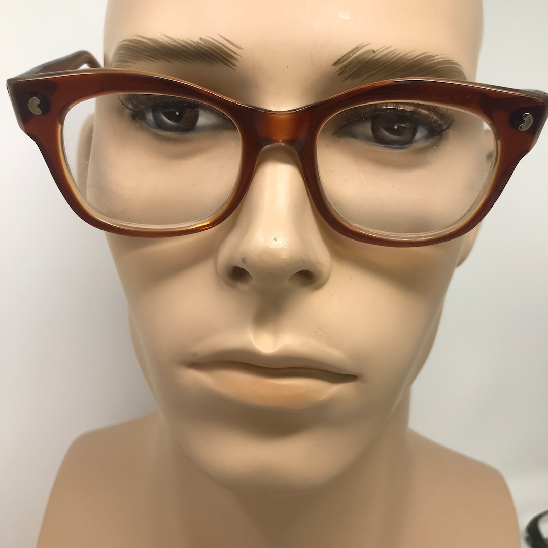 Vintage Optic Eyeglasses Glasses Frames Brown Square Eyeglasses Frame ...