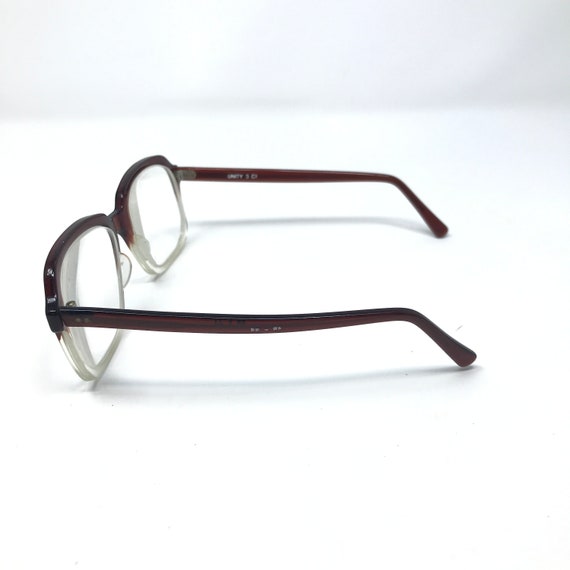 Vintage Unity 3 Eyeglasses Glasses Frame Red Clear Sq… - Gem