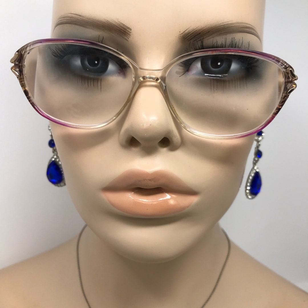 Vintage Zips Eyeglasses Glasses Frames Purple Oval Eyeglasses Frame ...