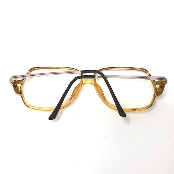 Vintage Vienna Line Eyeglasses Glasses Frame Amber Sq… - Gem