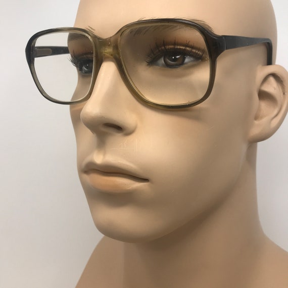 Vintage Square Eyeglasses Glasses Frame Green Brown U… - Gem