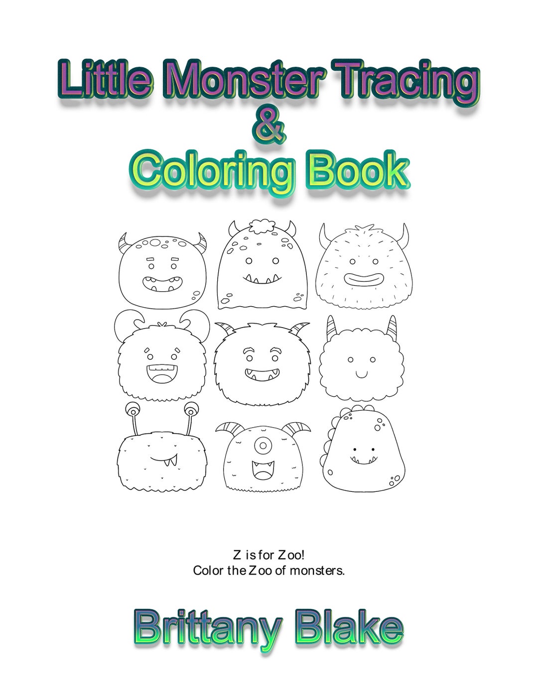 Little Monster Tracing and Coloring Book - Etsy