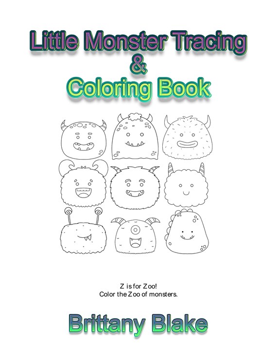 Little Monster Tracing and Coloring Book | Etsy