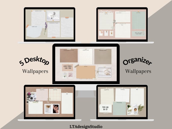 5 Desktop Minimal Organizer Wallpapers Mac & Windows Desktop - Etsy
