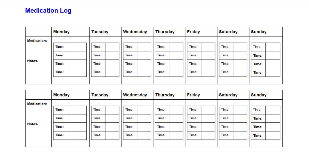 Blank Medication Template - Etsy