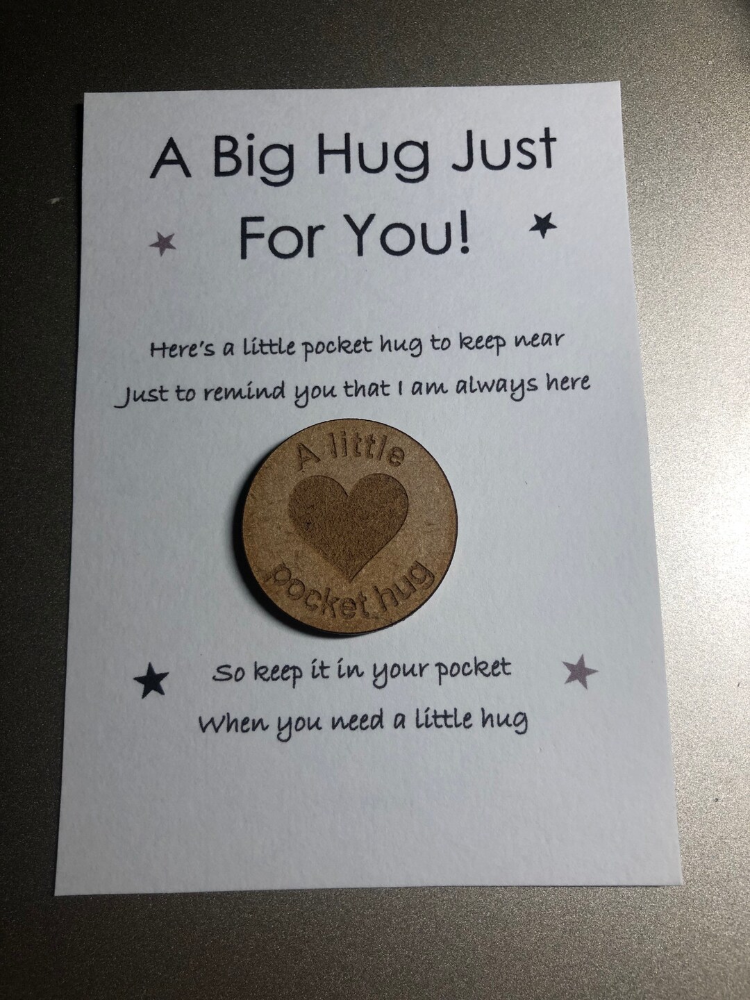 A Big Hug Just for You Pocket Hug Token Gift Pick Me Up - Etsy