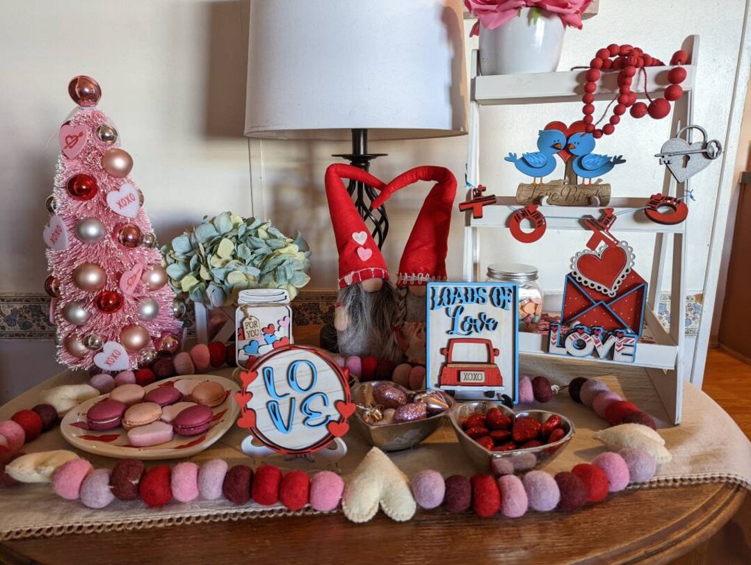 Valentine's Day Love Birds Themed Tiered Tray Decor Set - Etsy
