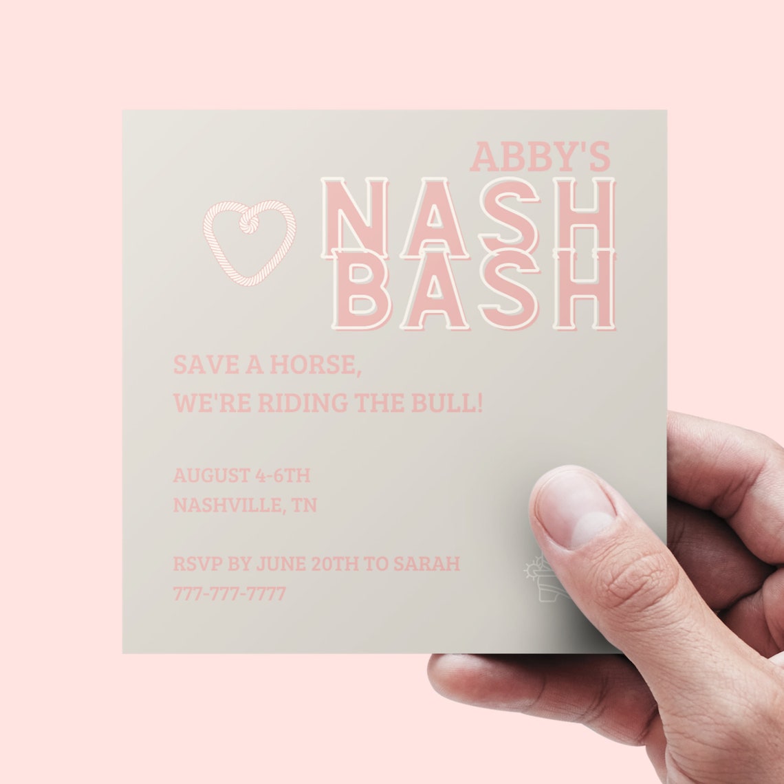 Nashville Bachelorette Invitation and Itinerary - Nash Bash Invite ...