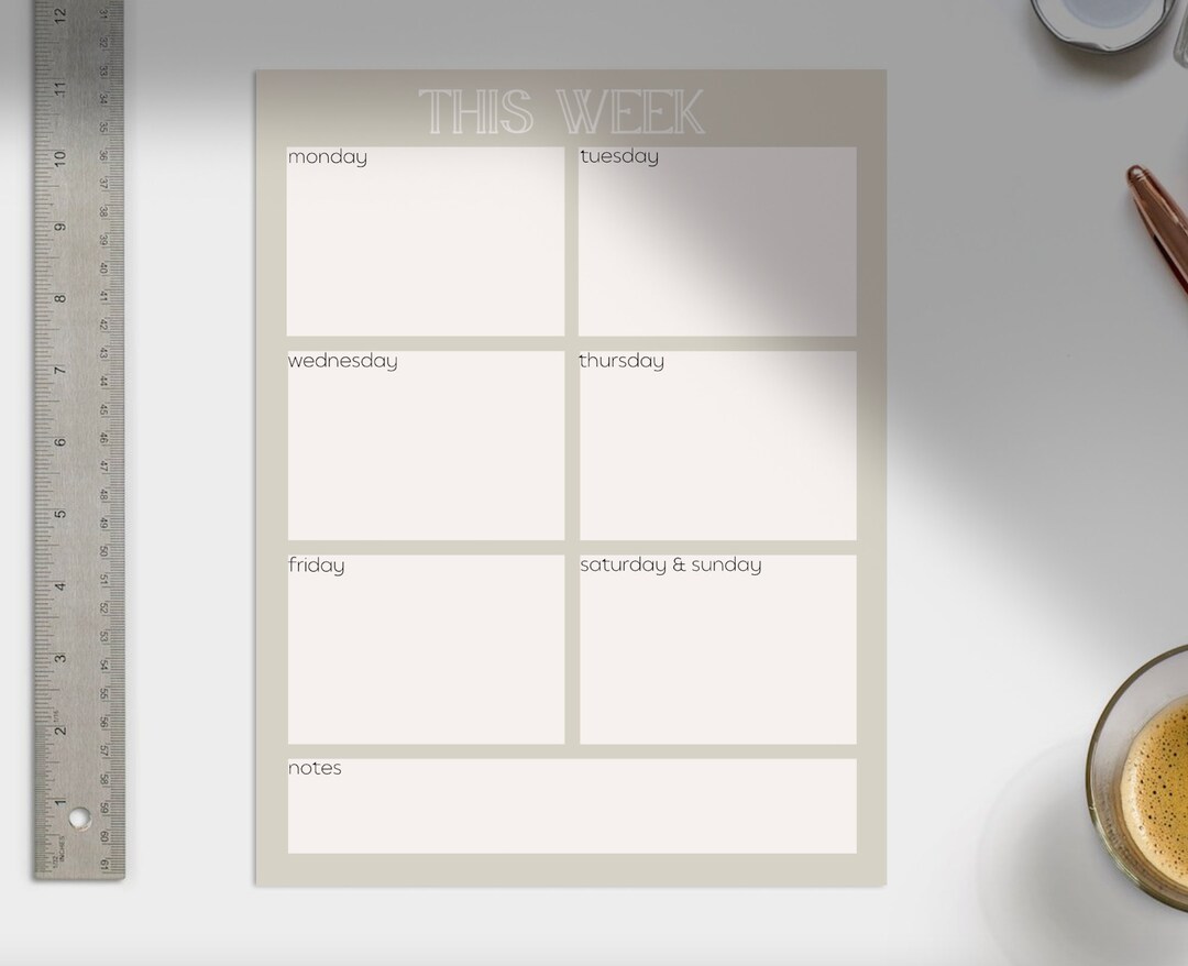 Simple Daily Agenda, Editable, Printable, Neutral - Instant Download - Etsy