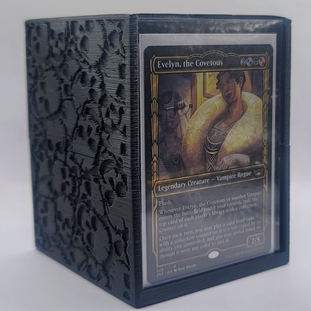 Custom 3D Printed MTG EDH Deck Box With Skull Pattern Carry - Etsy