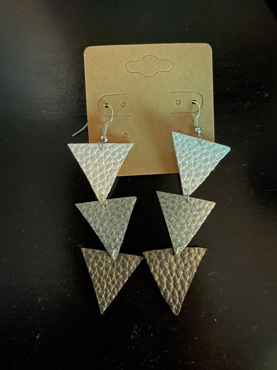 Faux Leather handmade Earrings | Etsy