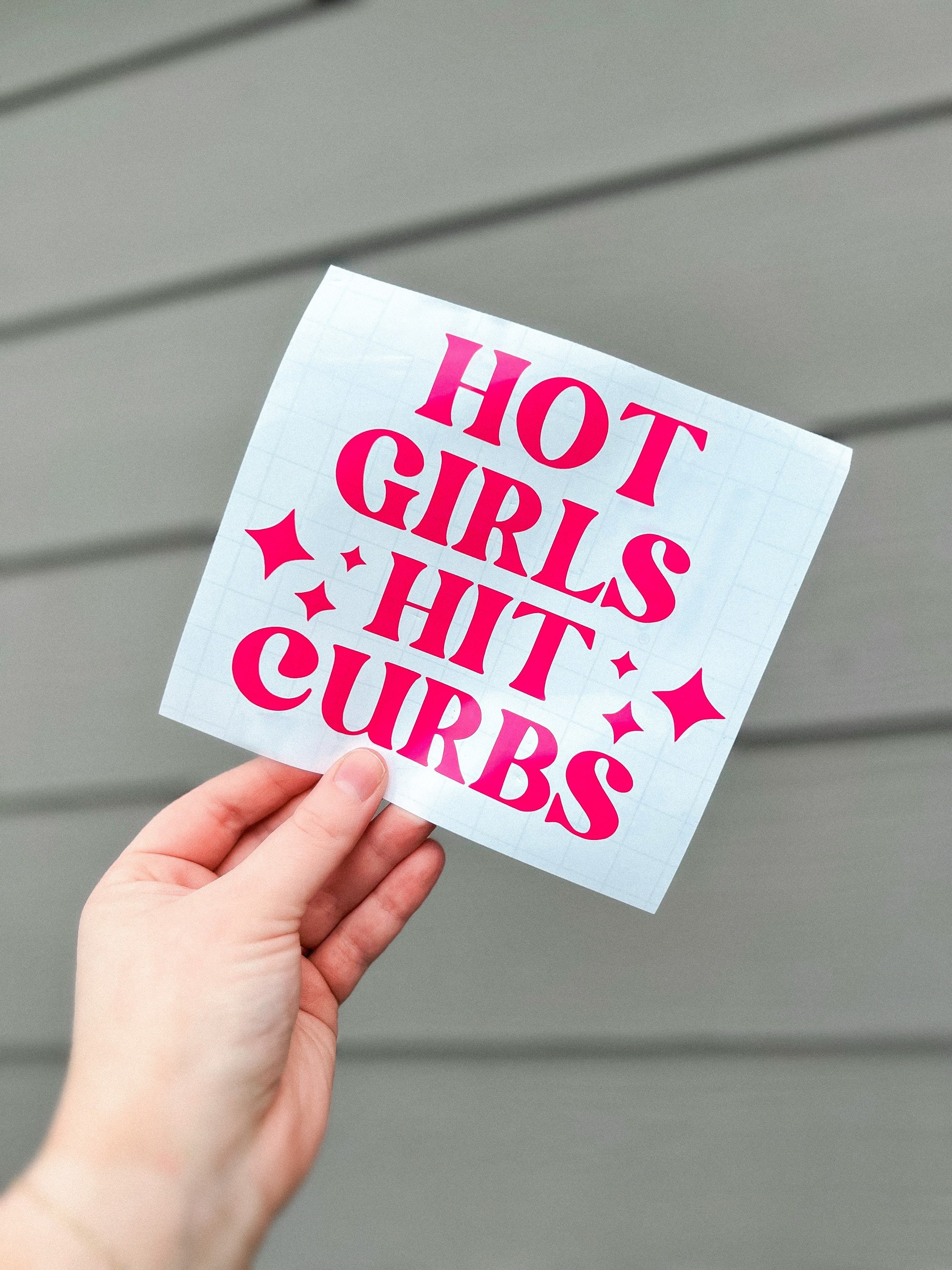 Hot Girls Hit Curbs Decal Bumper Sticker Funny Car Decal - Etsy