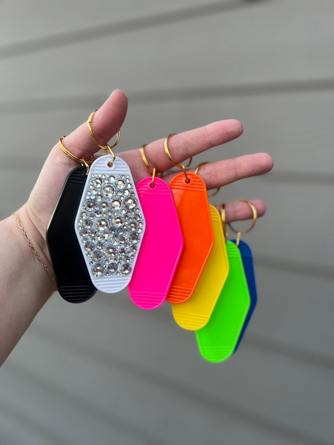 Rhinestone Motel Keychain Glitter Keychain Gifts for Her Bedazzled ...