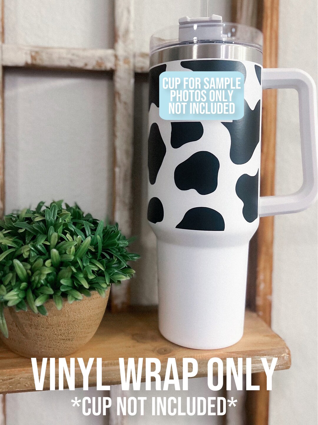 Cow Print Permanent Vinyl Wrap | Quencher Cow Wrap | Wrap | Cow Print ...