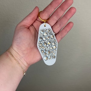 Rhinestone Motel Keychain Glitter Keychain Gifts for Her Bedazzled ...