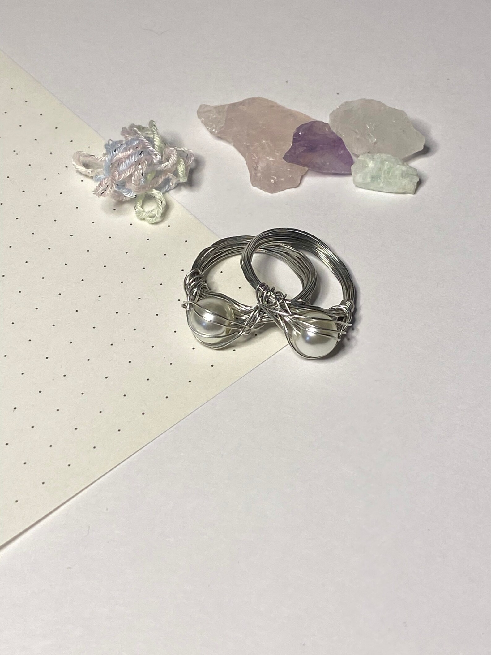 Handmade Wire Rings W/ Pearl Bead - Etsy