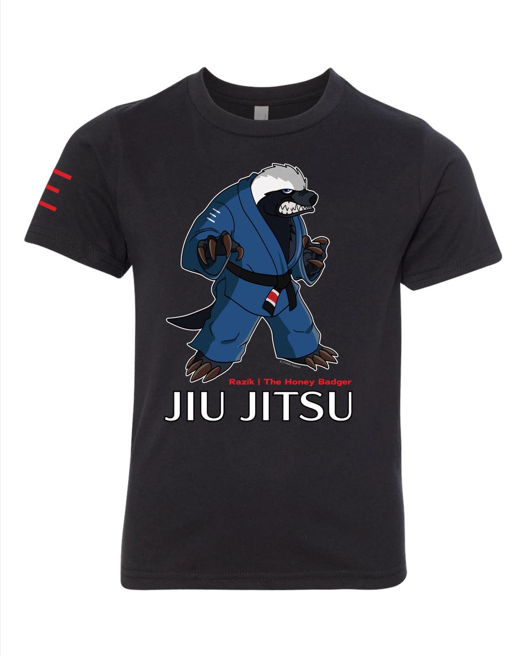 Youth - Raznik the Fearless Honey Badger - BJJ Shirt - Premium Super ...