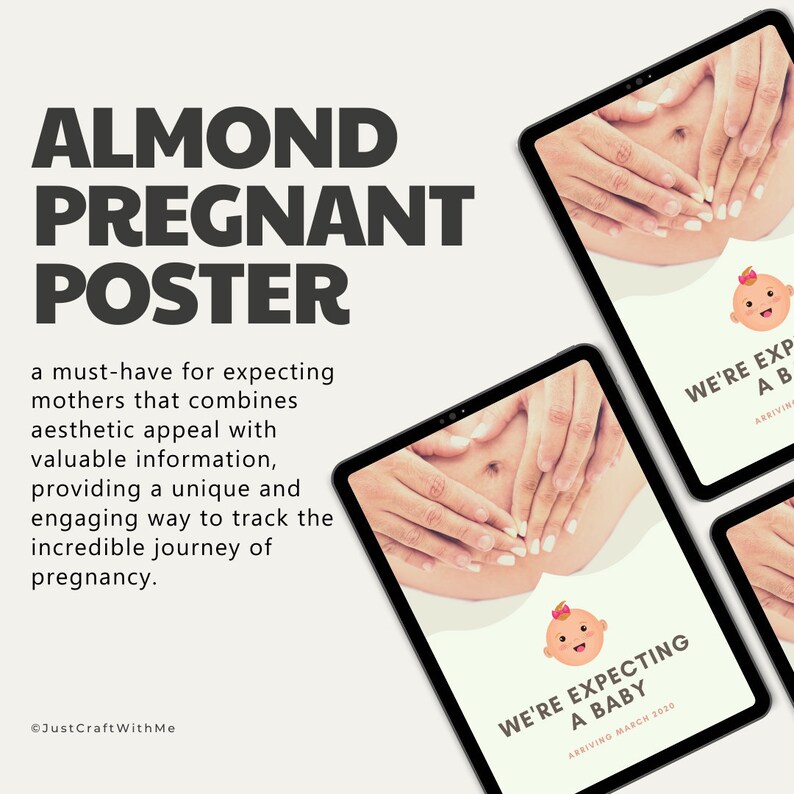 Editable Almond Pregnant Poster, Almond Pregnant Poster, Editable ...