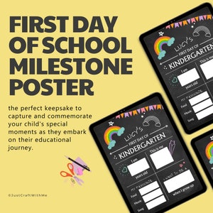 First Day of School Milestone Poster, First Day of School Poster ...