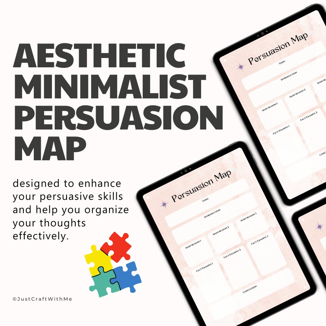 Aesthetic Minimalist Persuasion Map, Minimalistic Design, Printable ...