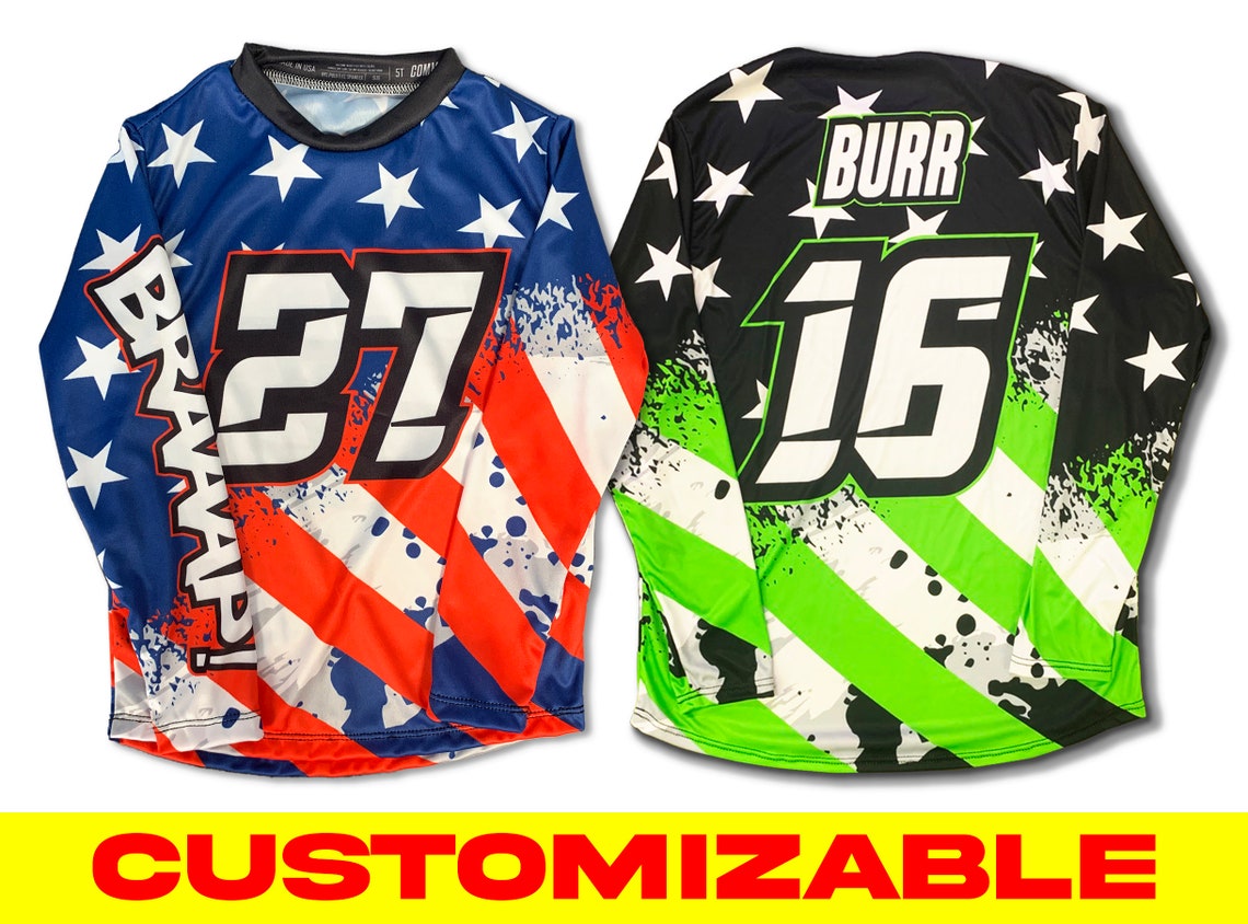 USA Jersey Dirt-bike Long Sleeve Custom Motocross Shirt BMX - Etsy