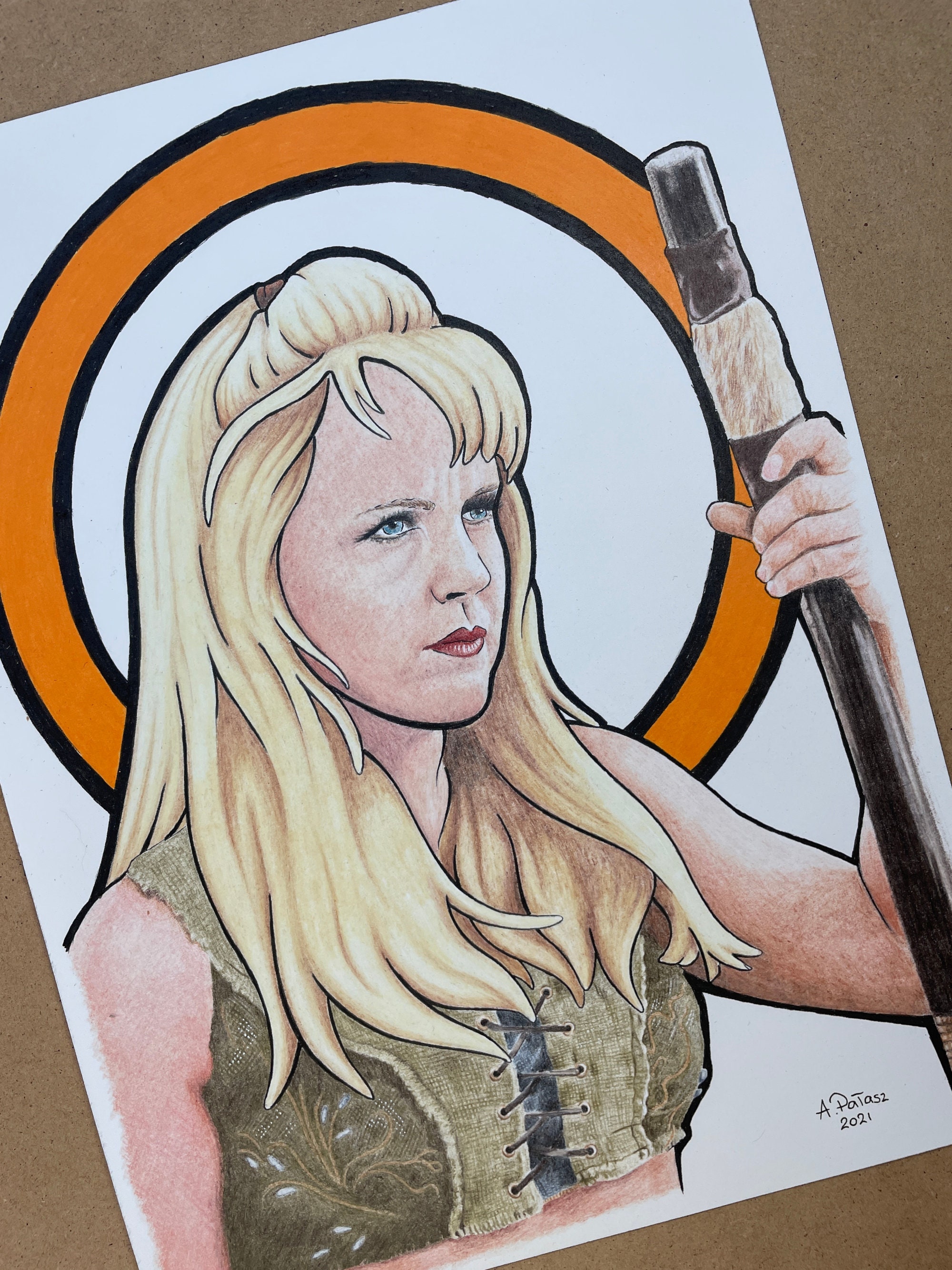 Original drawing Gabrielle Xena Warrior Princess | Etsy