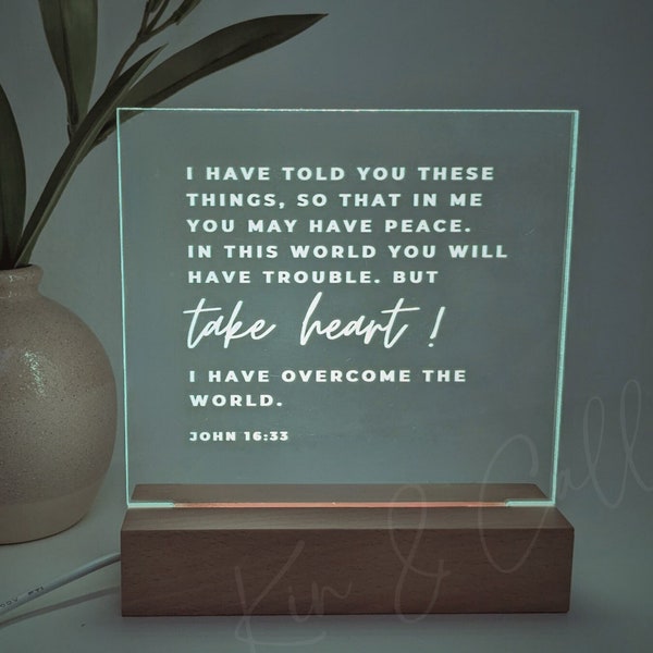 Personalized Bible Verse LED Light, Custom Favorite Bible Verse Gift ...