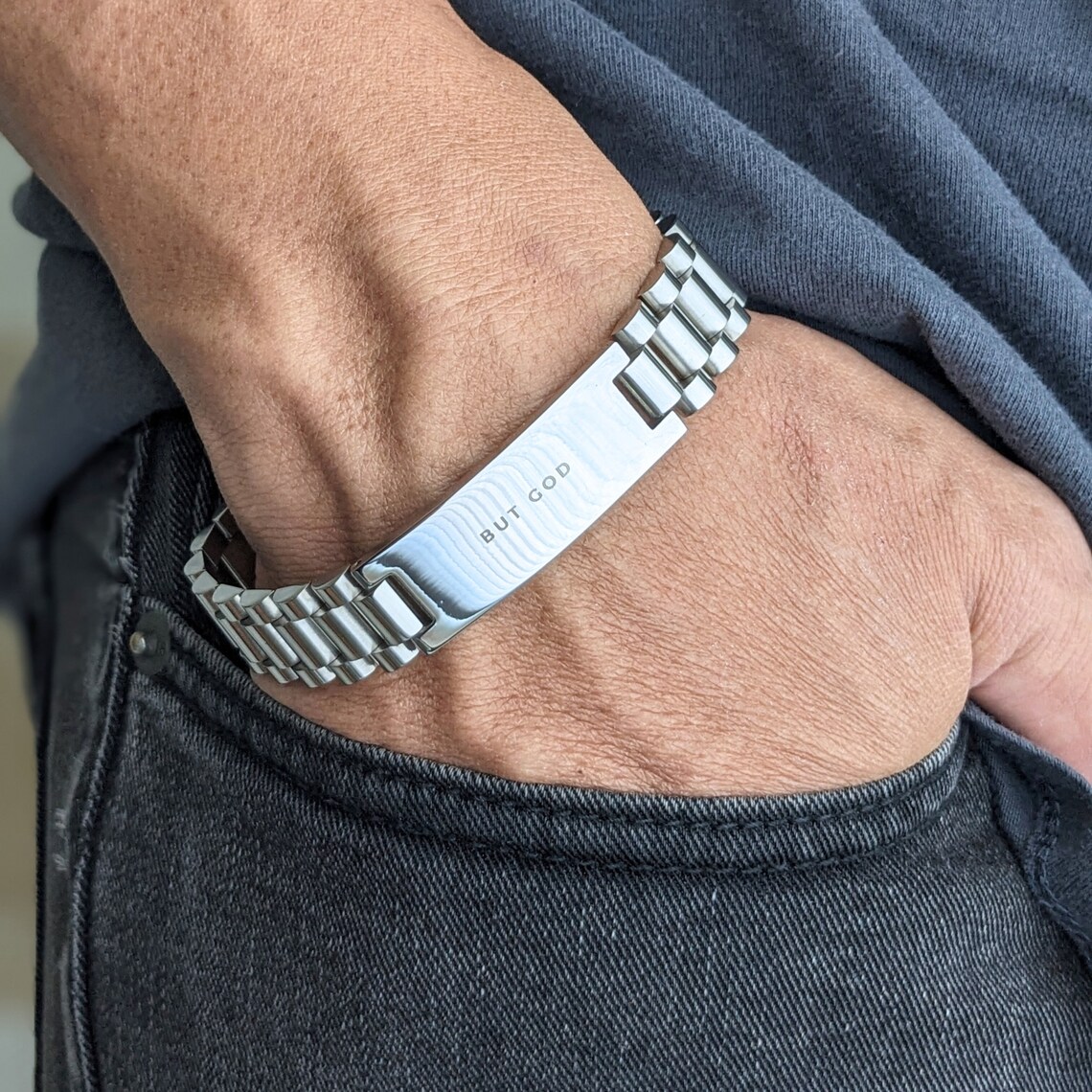 BUT GOD | Engraved Bracelet Gift for Him, Encouraging Christian Gift ...