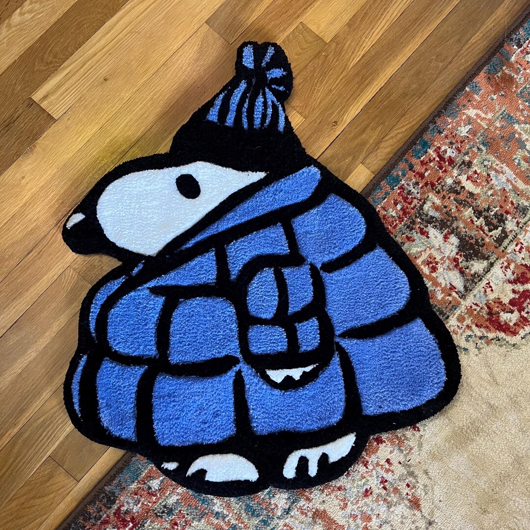 Puffer Jacket Snoopy Cut Pile Rug - Etsy