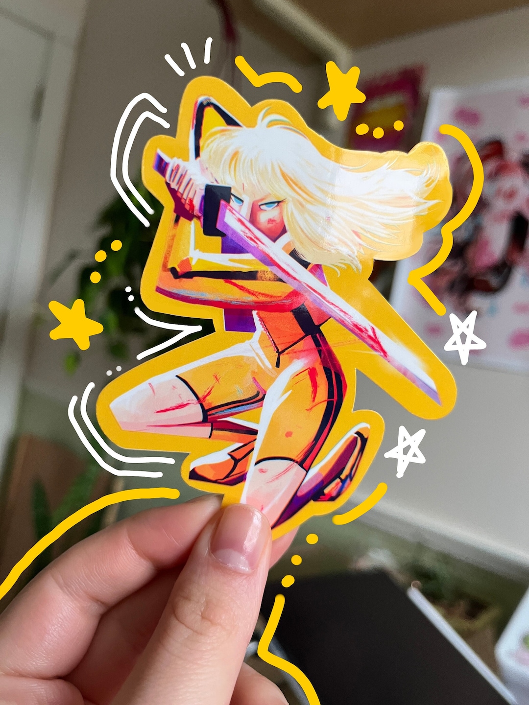 Kill Bill Fanart Sticker Kill Bill Vol 1 Laminated Sticker - Etsy